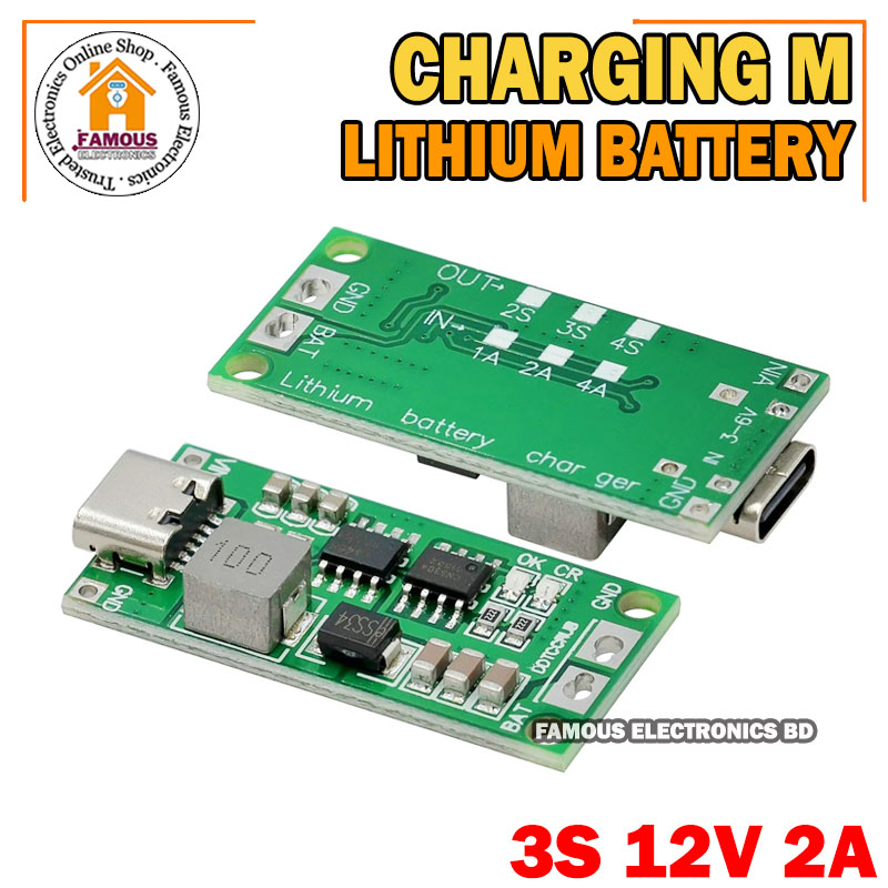 Multi-Cell 3S 2A Type-C To 12.6V Step-Up Boost Lipo- Polymer Li-Ion ...