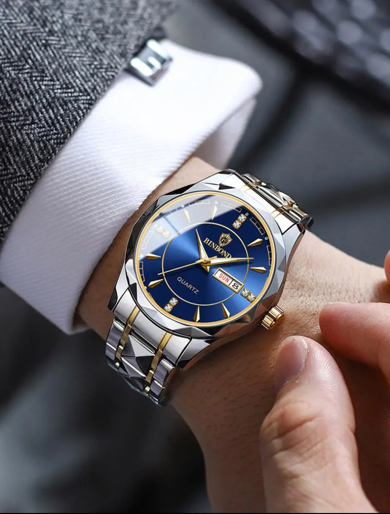 Dream Store BD - BINBOND Gold Stainless Steel Waterproof Luxury Diamond ...