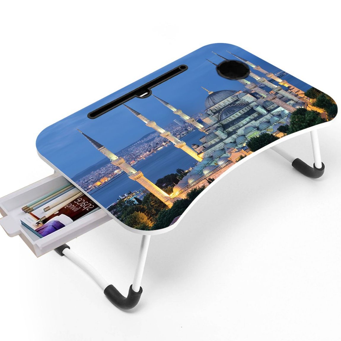 Multi-Function printed Computer Laptop Desk Table With Drawer laptop pc ...
