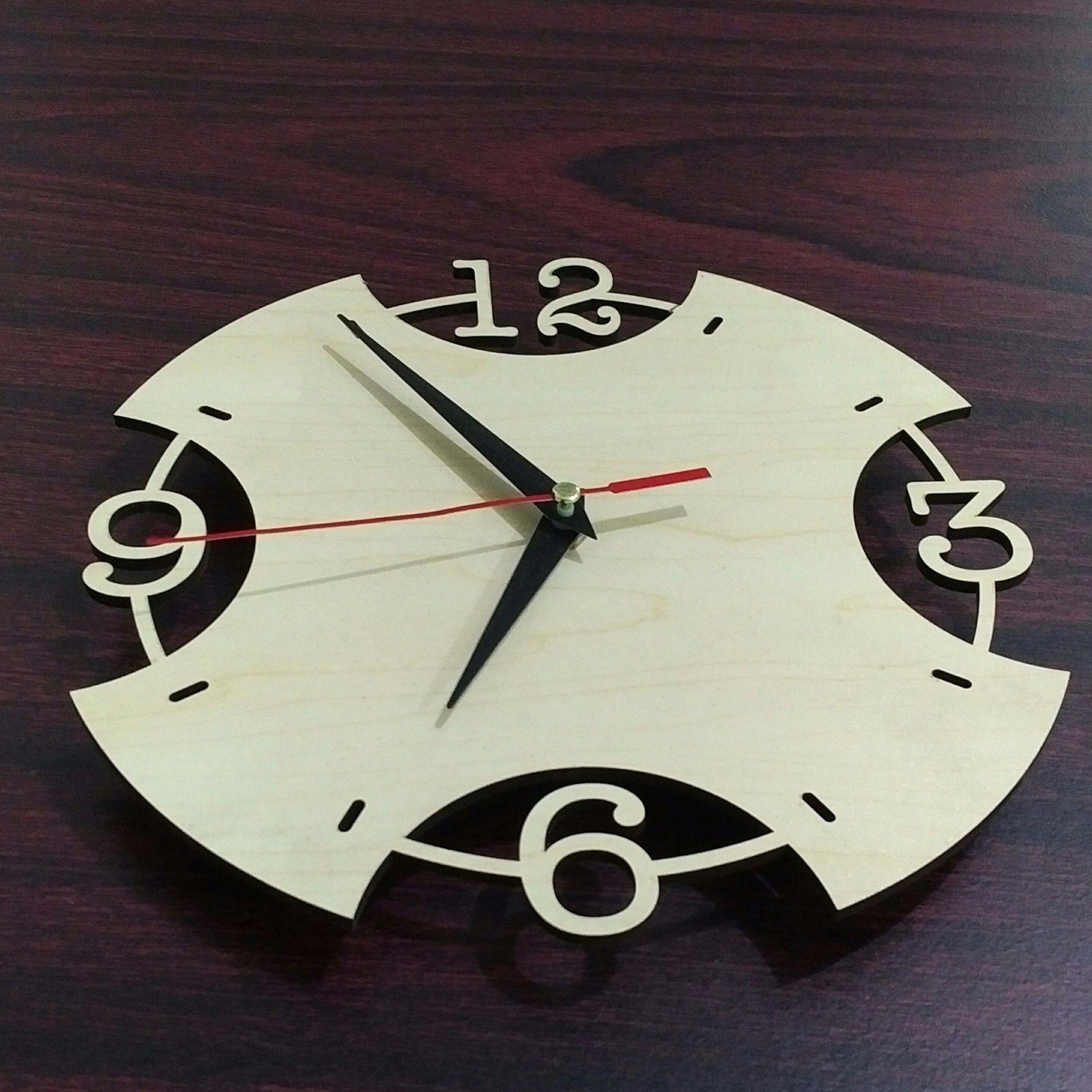 Wooden laminated board Clock hanging Wall Watch | Daraz.com.bd