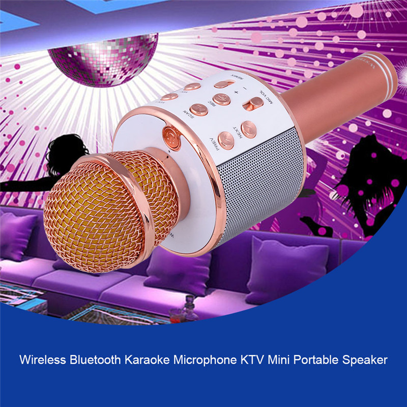Ws-858 Wireless Bluetooth Karaoke Microphone Speaker Handheld Mic Usb ...