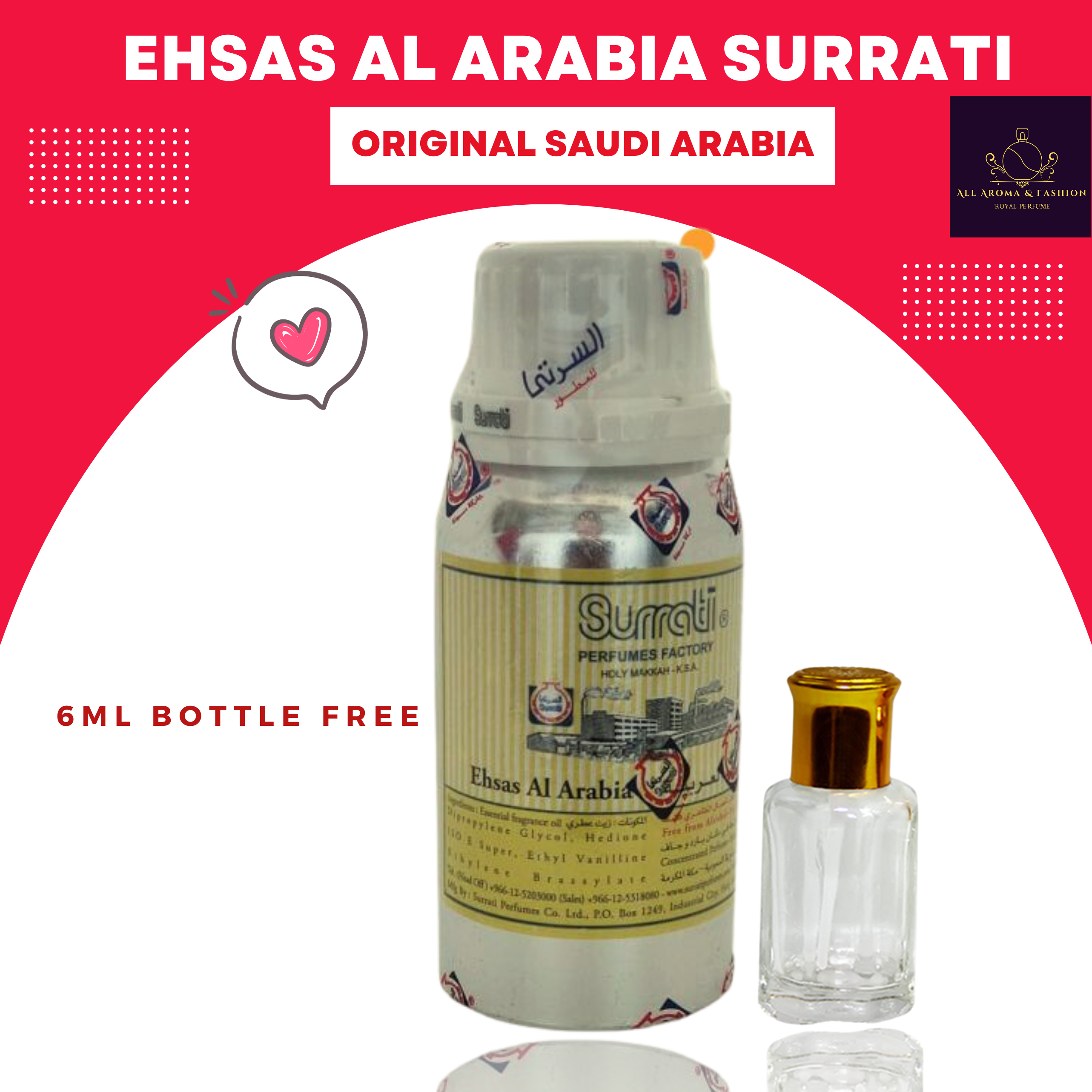 Ehsas Al Arabia Surrati 100ml Attar Saudi Arabia Best Quality | Daraz ...