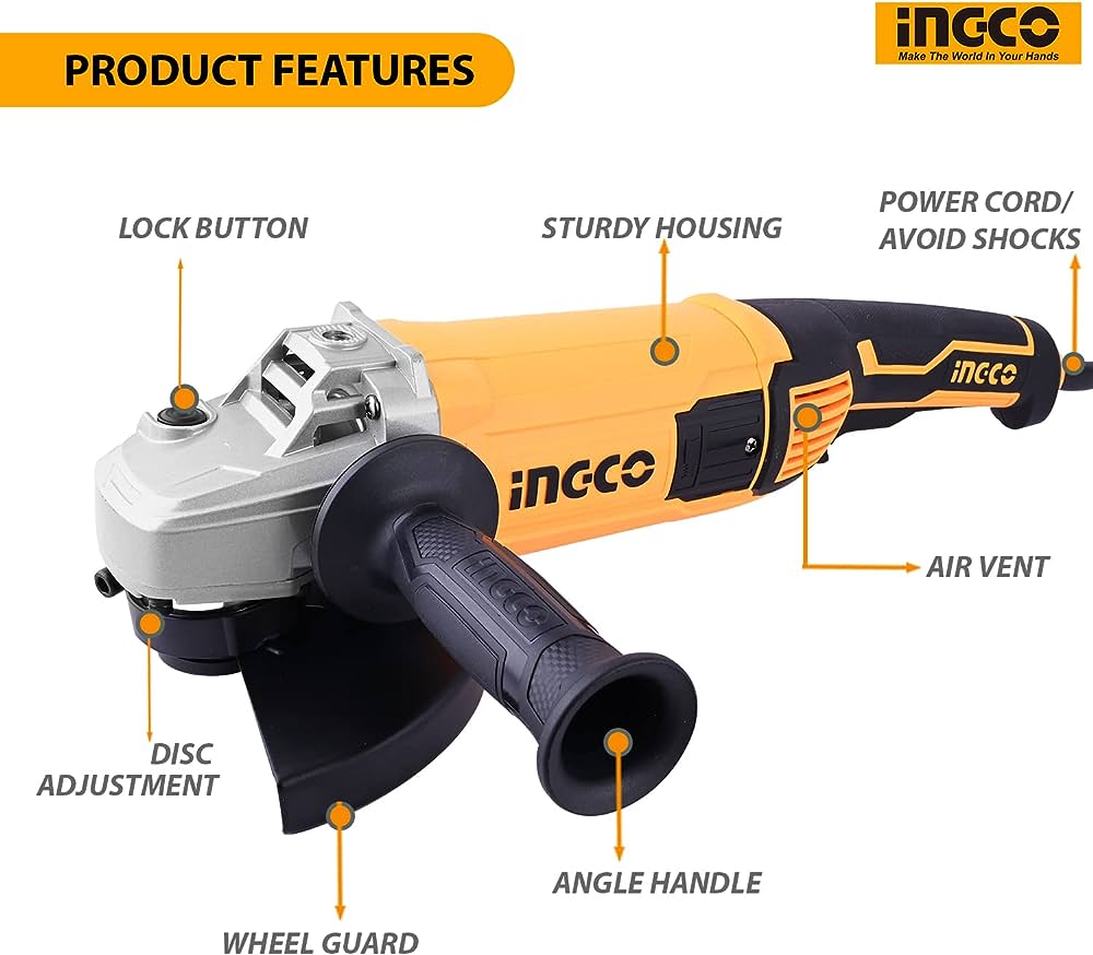 Ingco Angle Grinder 2400w 9"-AG24008 | Daraz.com.bd