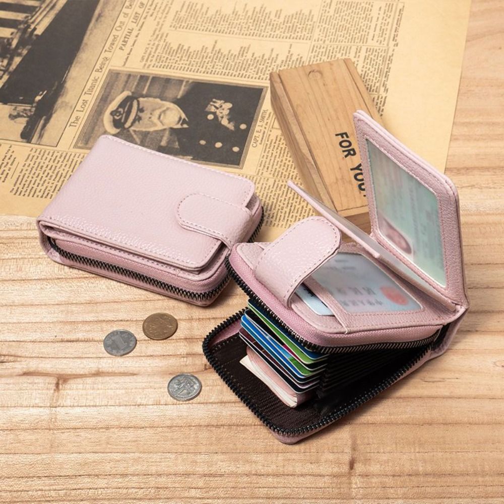 Unisex PU Leather ID Credit Anti Rfid Card Holder RFID NFC Blocking ...
