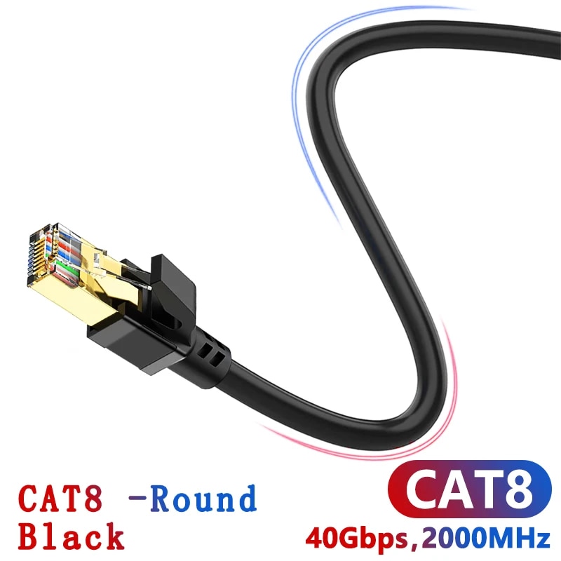 Gaming High Speed CAT 8 Ethernet Cable 40Gbps 2000MHz Internet Network Cable 5M 10M 20M 30M RJ45 ...