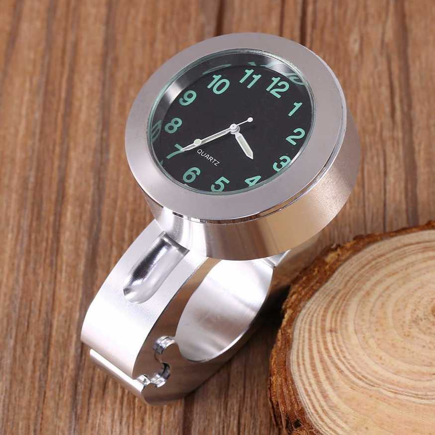 7/8" 1" Motorcycle Bike Waterproof Handlebar Mount Clock Glow Watch ...