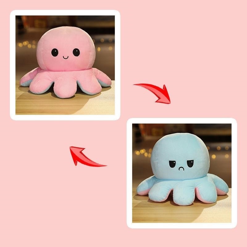 Stuffed Toys Flip Toy Plush Doll Reversible Flip Octopus Toys Double ...