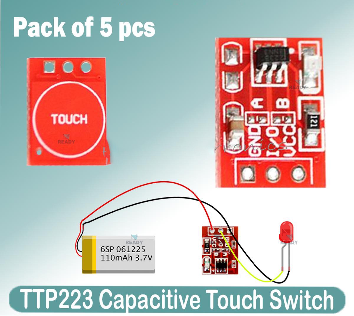 TTP223 Capacitive Touch Switch Button Self-Lock Module for Arduino ...
