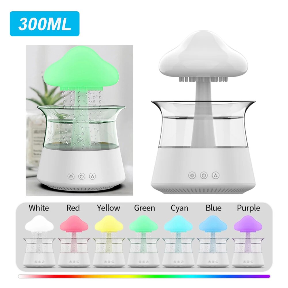 Mushroom Air Humidifier Home Bedroom Aromatherapy Lamp Calming Water ...
