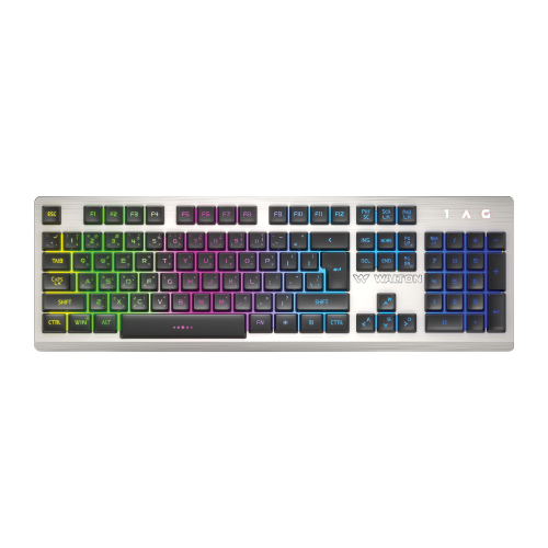 Walton WKG011WB Silver Metalic RGB Gaming Keyboard with Braided Cable ...