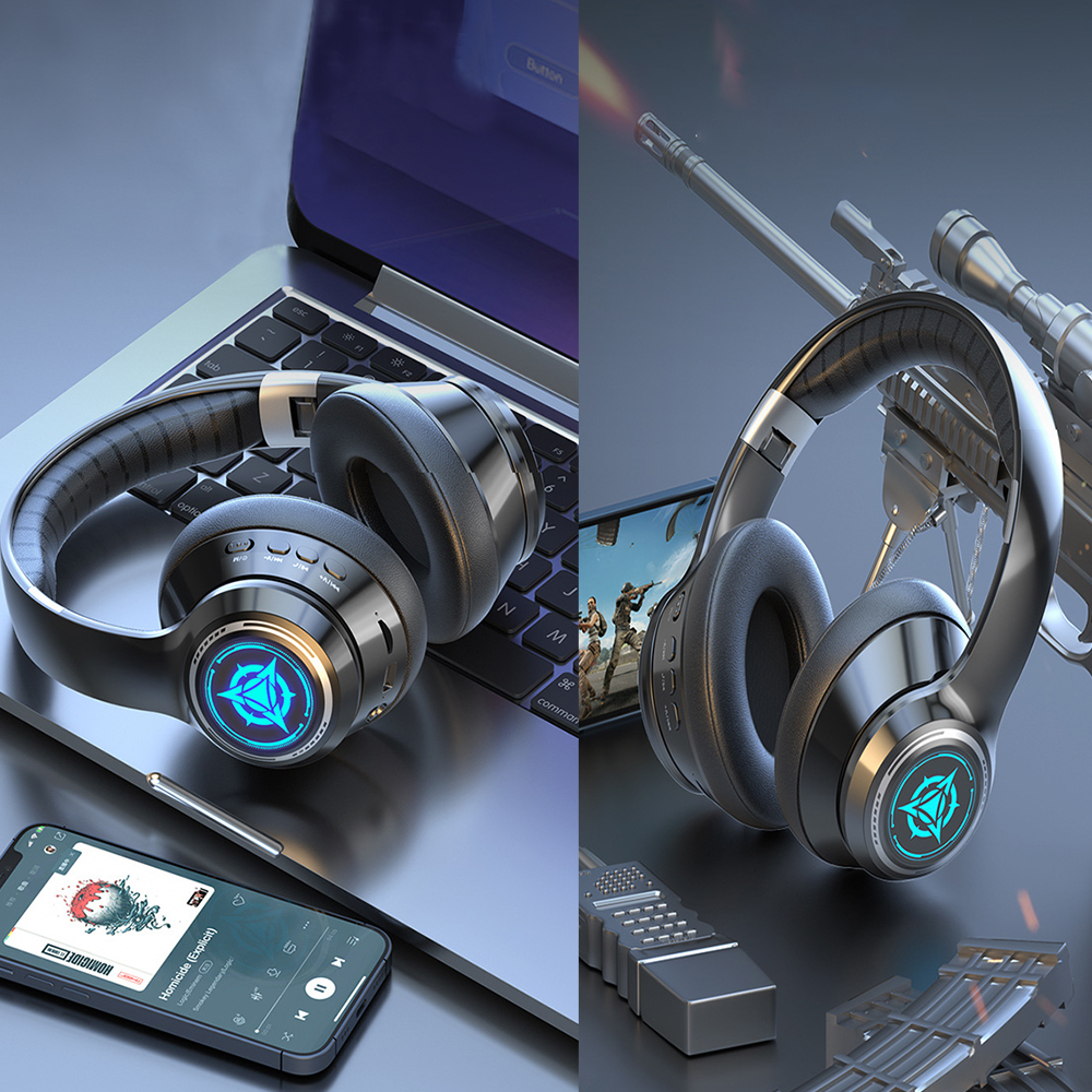 Mega Bass Wireless Bluetooth 5.2 Headphones Pluggable Card Over-Ear ...