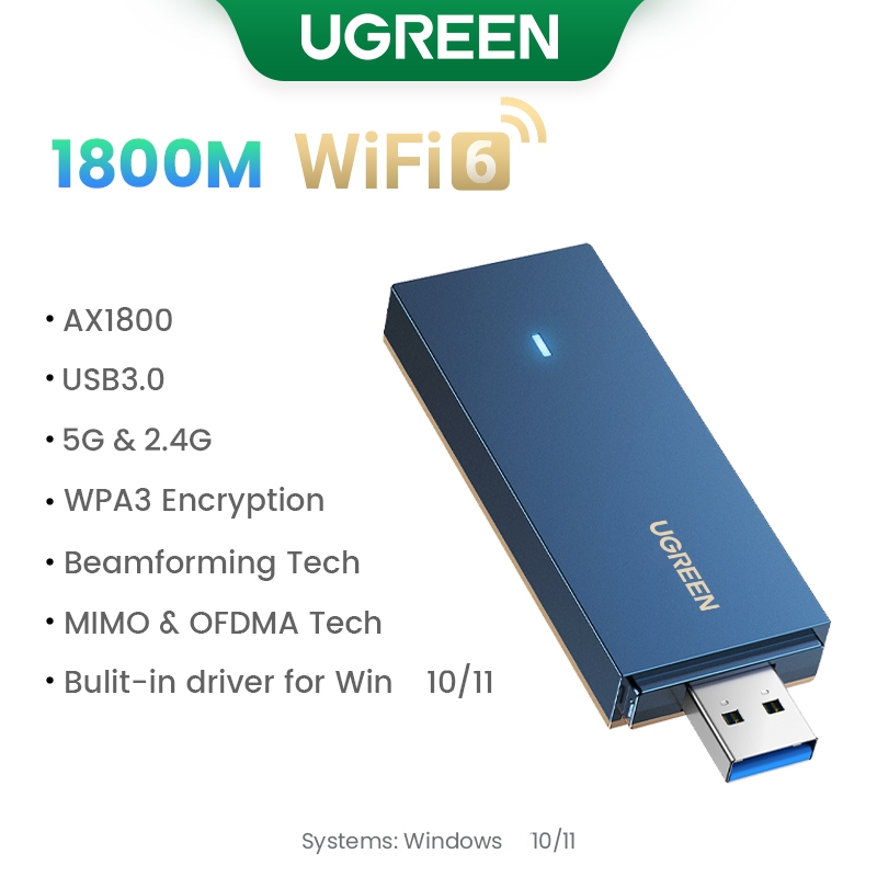Ugreen Wifi Adapter Ac650 Ax1800 Wifi6 5 5g 2 4g Usb Wifi Card Dongle