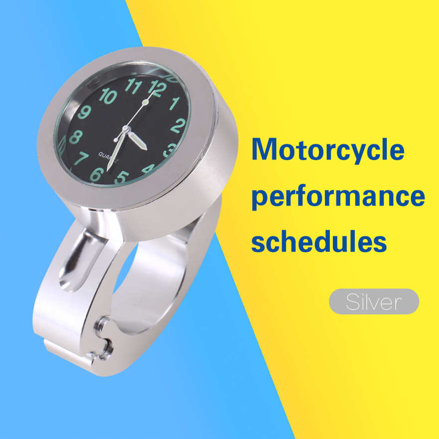 7/8" 1" Motorcycle Bike Waterproof Handlebar Mount Clock Glow Watch ...