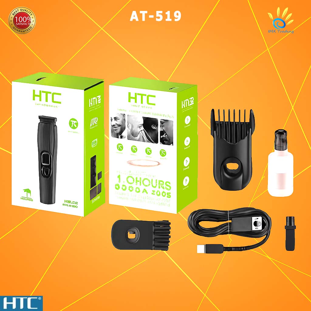 HTC AT-519 Rechargeable Hair Trimmer – Lithium Battery, LED Indicator ...