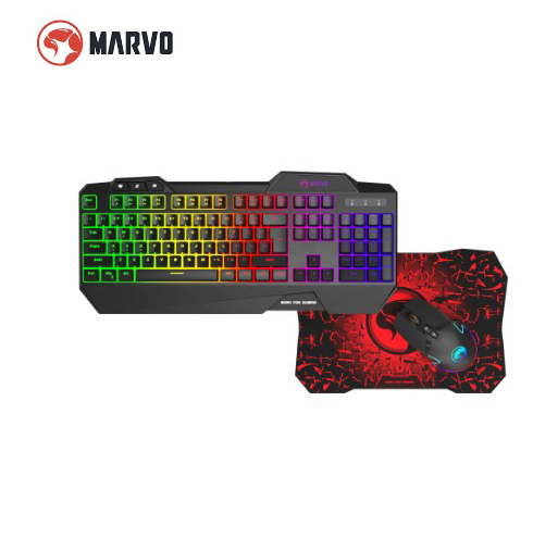 MARVO CM306 Rainbow Backlight Membrane Gaming Keyboard and Mouse Combo ...