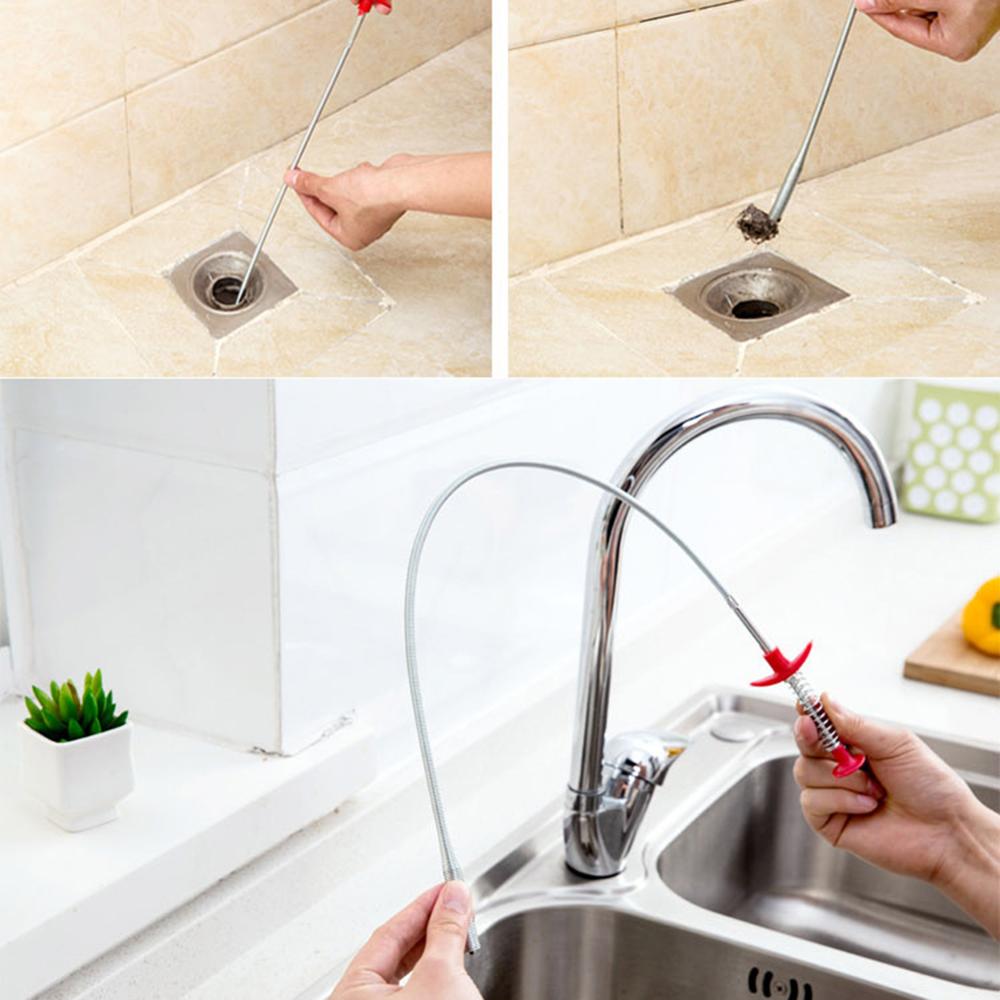 60cm Dredge Unblocker Drain Clog Tool Drain Snake Spring Pipe Dredging ...