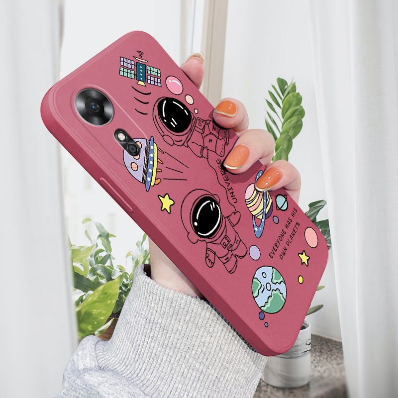 BILI for OPPO A17 / A17K Back Cover Earth Planet Astronauts Multicolor ...