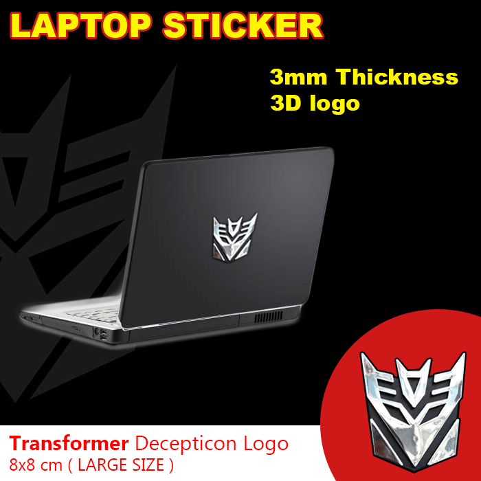 Laptop 3D Sticker Transformer Decepticon Logo LS-827 Chrome Decal ...