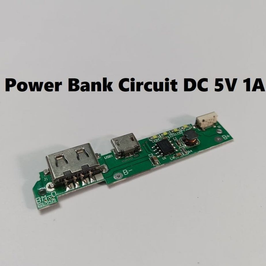 SINGLE USB Power Bank Circuit With LED Indicator Input DC 5V 1A Micro ...