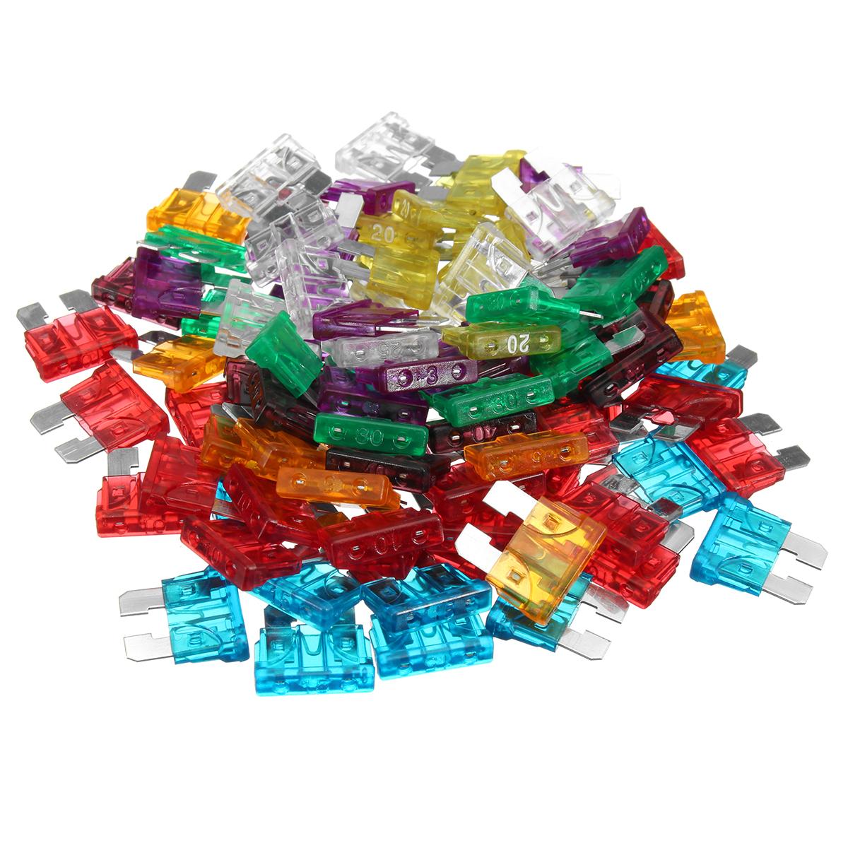 100pcs Blade Fuse Assortment Auto Car Kit APM + 18 AWG Inline Blade ...