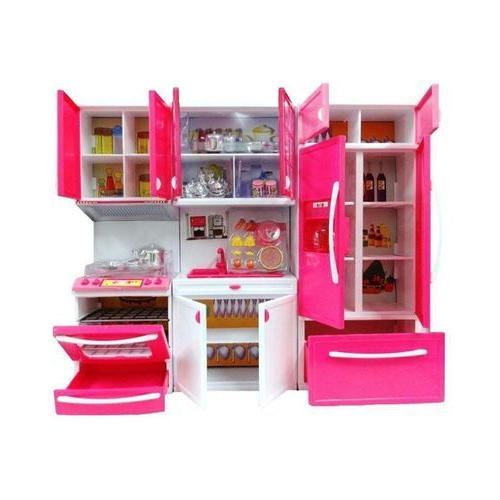 Modern Kitchen Toy Set Battery Operated Play Set with Refrigerator Accessories Fruits Music and Lights Pretend Play Toy 18X12 Inches Daraz .bd