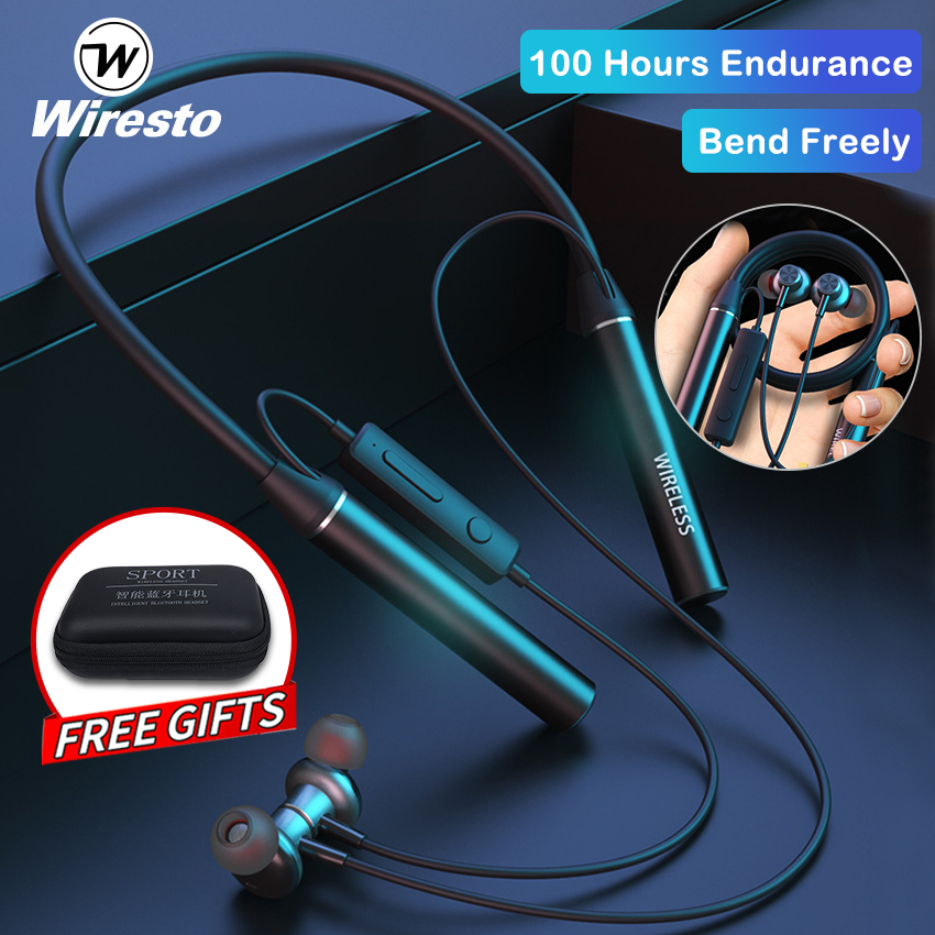 Wireless Earbuds Neckband Wireless Headphones Neck Hanging Earbuds ...