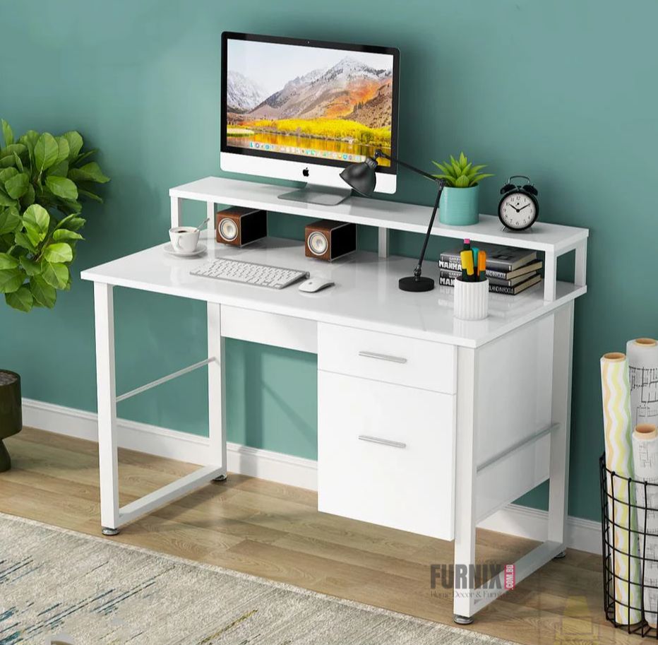 Compact 42-Inch Computer Desk with Dual Drawers – Sleek Workstation for ...