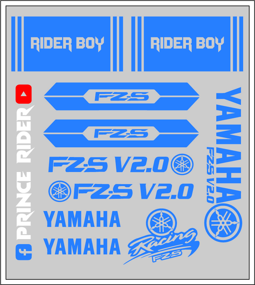 YAMAHA bike all sticker | bike modify sticker | YAMAHA FZS V2 sticker ...