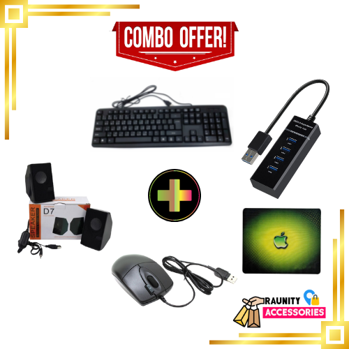 Computer Combo Pack 5 in 1 Offer Keyboard, Mouse, Mousepad, Usb Dual ...
