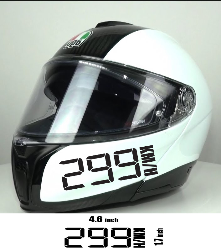 Helmet Sticker - 299 km/H Decal For Helmet ( Waterproof & Premium ...
