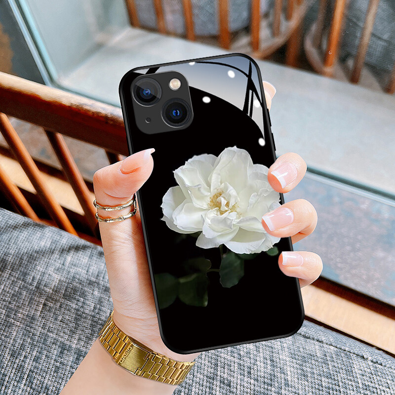 For Xiaomi Mi A2 F1 12S Ultra Back Cover Case glass Fashion Flower ...