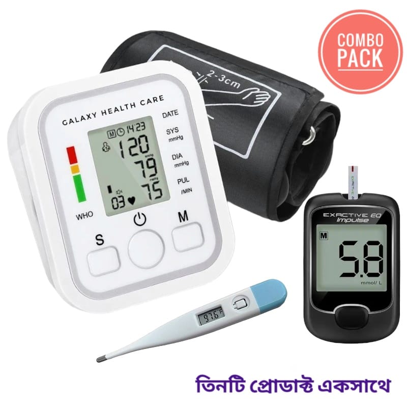 Digital Bp Checking Machine, Digital Thermometer And Glucometer , 3 ...