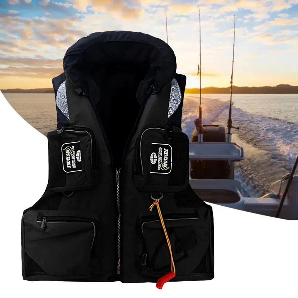 FX L-XXL Professional Life Jacket Vest Fishing Polyester Adult Safety ...