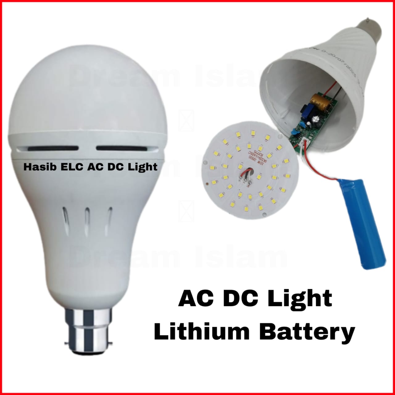 AC DC Backup LED Light 20 Watt Energy Saving Pin Type B-22 AC/DC ...