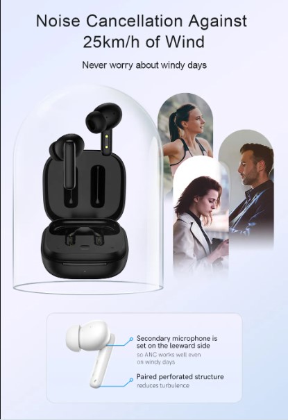 QCY T13 ANC Wireless Earphones Bluetooth 5.3 TWS ANC Noise Cancellation Headphone 4 Mics ENC ...