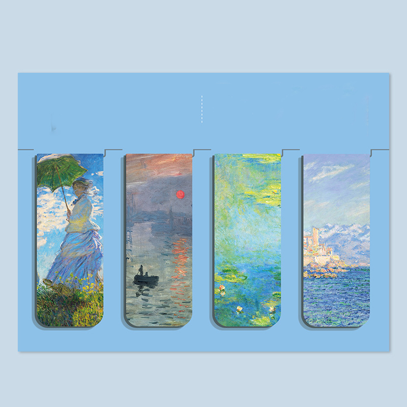 Magnetic Bookmark Set 4 Creative World Famous Paintings Monet Van Gogh ...