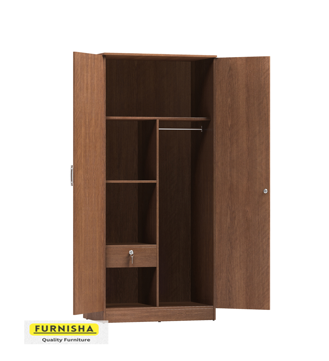 santoshi Plywood Engineered Wood Two Door Almirah Wardrobe with Inner ...