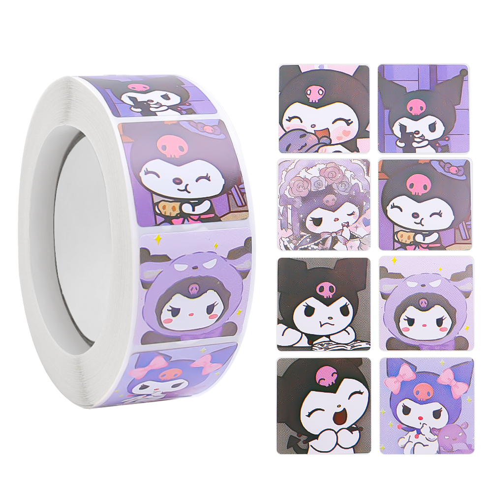 500Pcs/Roll Cartoon Cute Roll Stickers Sanrio Kulomi Melody Teacher ...