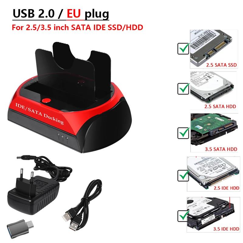 SATA IDE HDD USB 3.0 Docking Station For 2.5 3.5 Inch Adapter SSD Solid ...