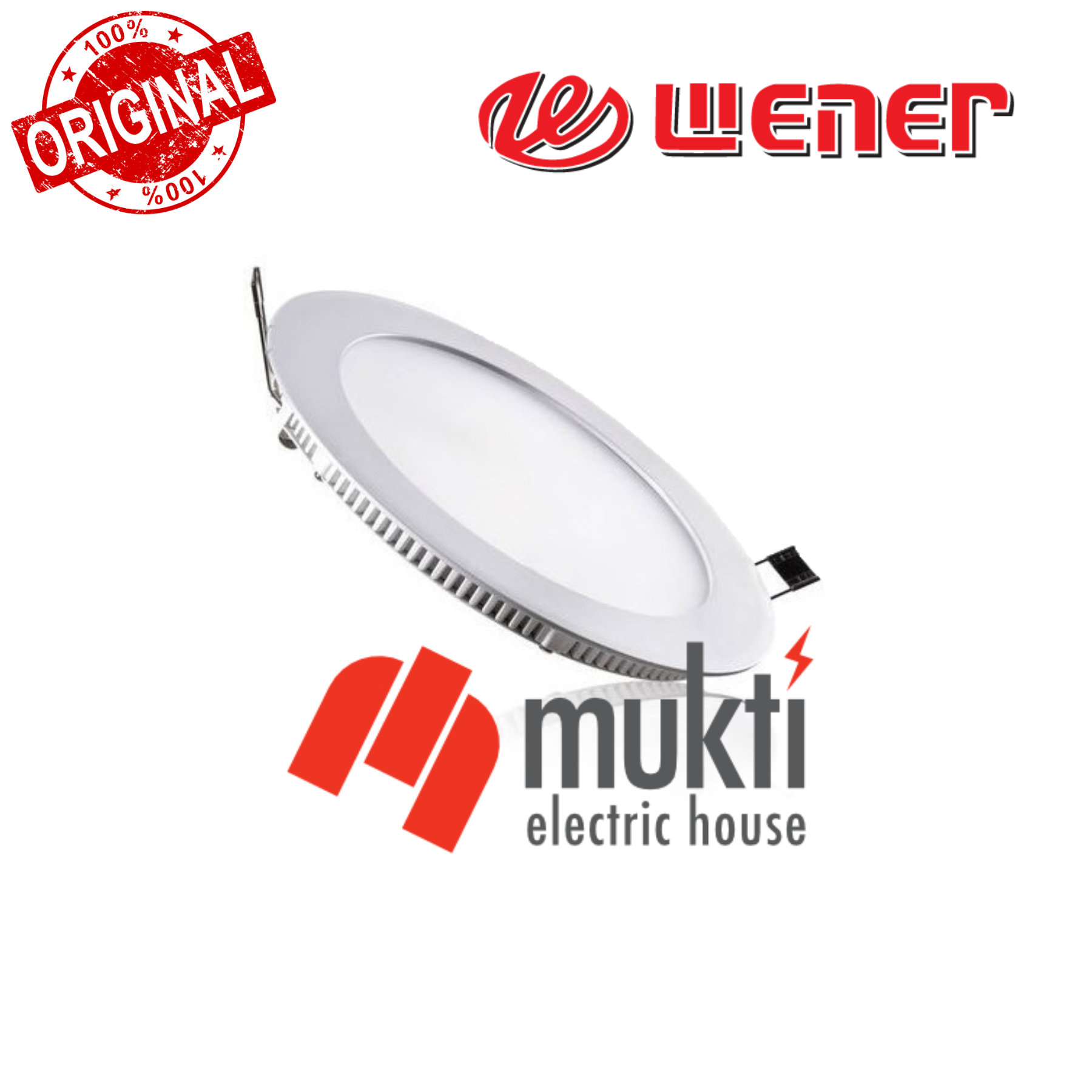 WENER 12 Watt Round Flat Panel White 2 Years Warranty Conceal Down led ...