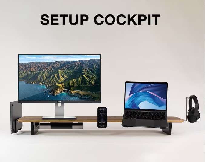 Monitor Stand,Side Shelf and Full Shelf,Personalized Dual Computer ...
