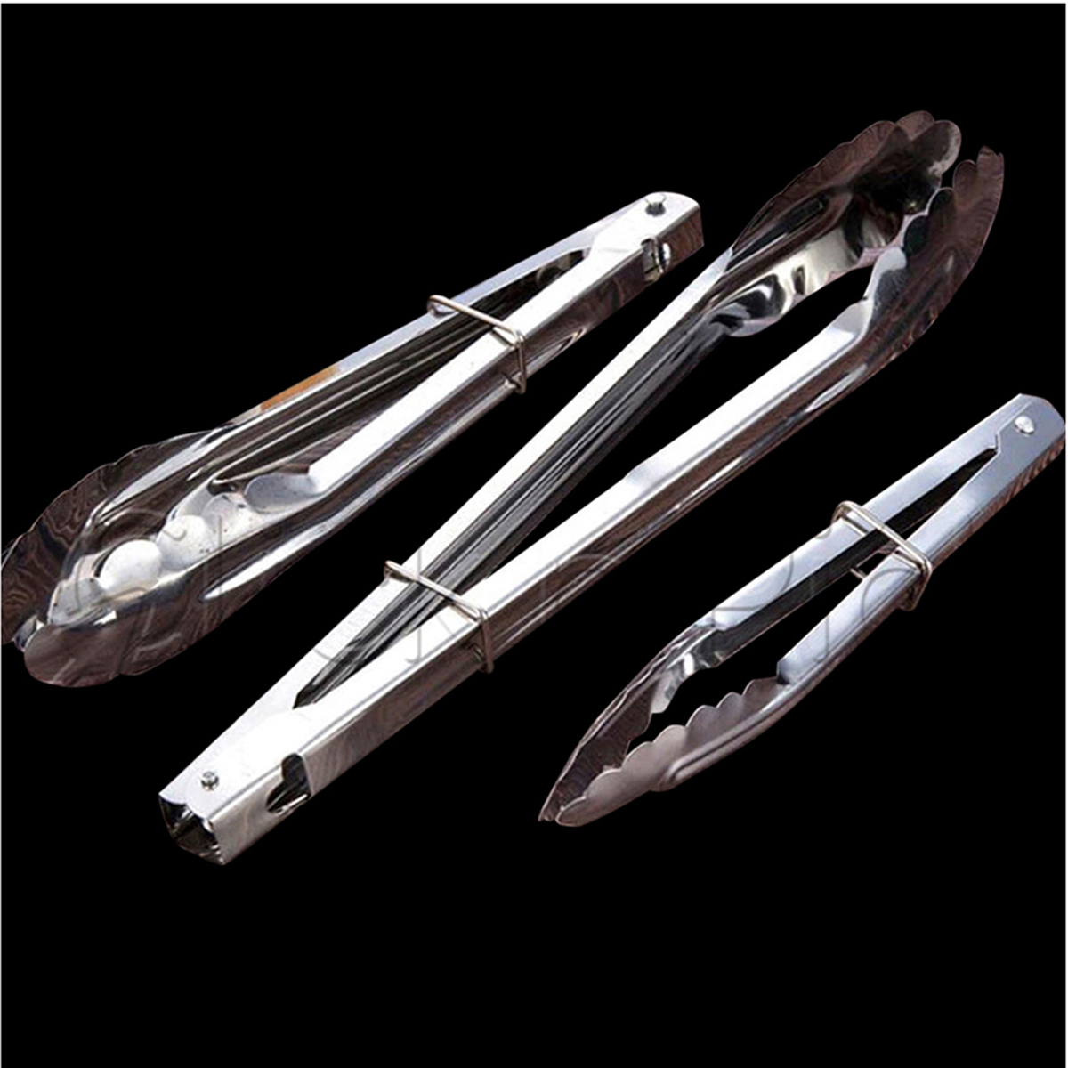Stainless Steel Bbq Buffet Bread- Ice- Cooking Food Clip - Tongs Clamp ...