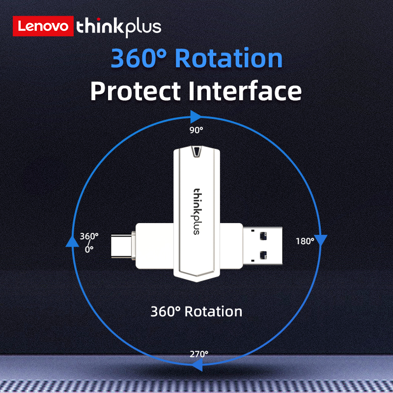 Lenovo Thinkplus USB 3.2 Flash Drive 2 in 1 USB and Type C Pen Drive ...