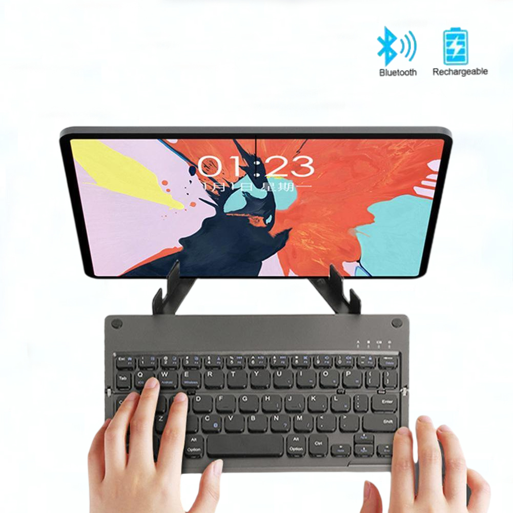 Mini Folding Keyboard Travel Keyboard Foldable Bluetooth Keyboard with ...