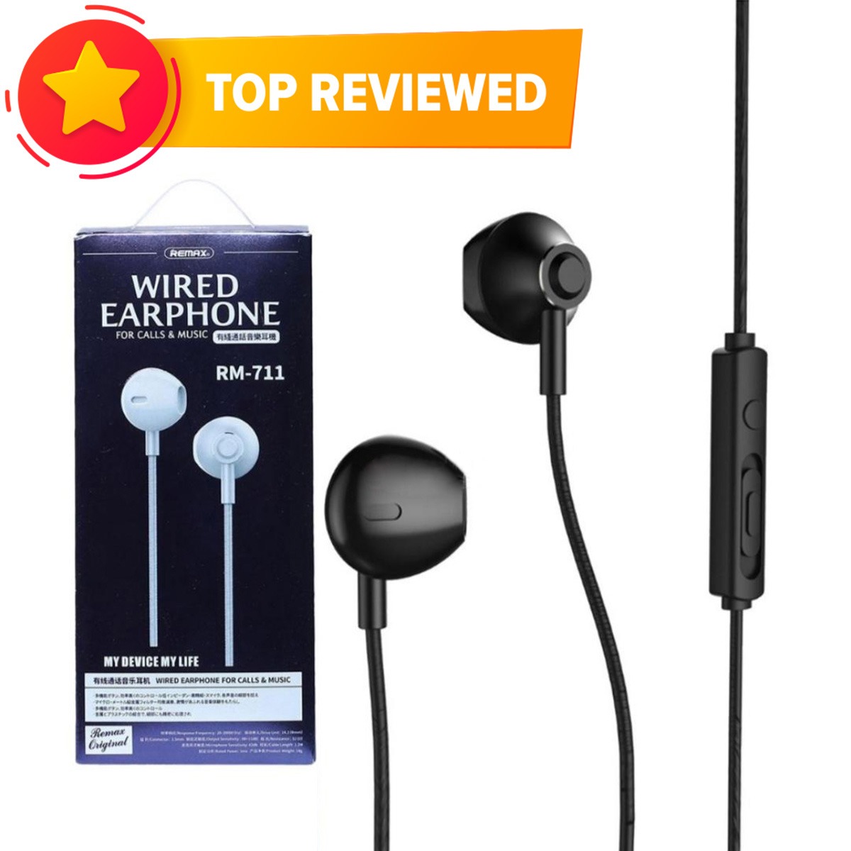 Remax RM 711 Earphone Wired Headset Noise Cancelling Fashion In-Ear ...
