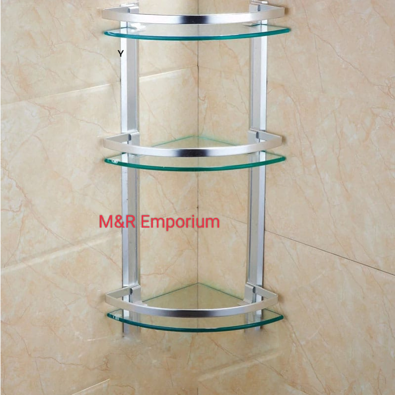 Glass Corner Shelf 3 Part For Wall Corner Storage - Create Sleek And ...