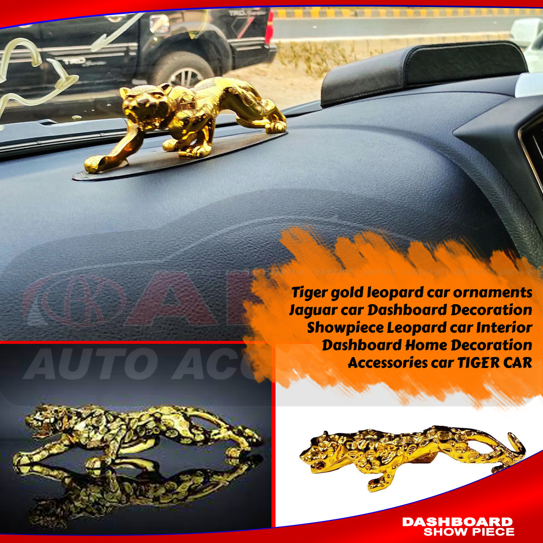 Tiger gold leopard car ornaments Jaguar car Dashboard Decoration ...