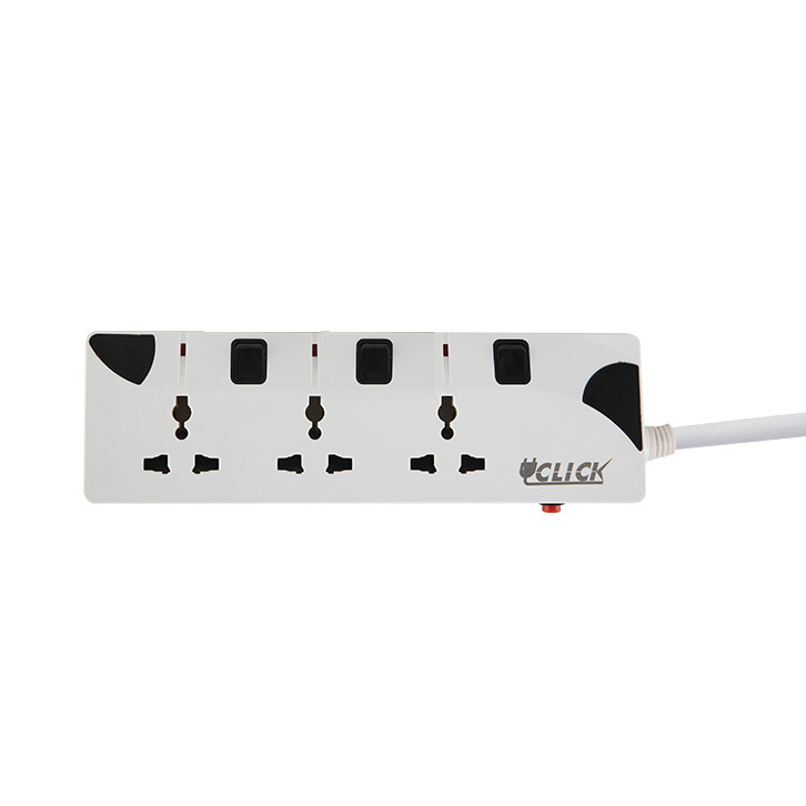 CLICK Safe 3 Point Multiplug Extension Cord 3skt Port Multi Plug Socket ...