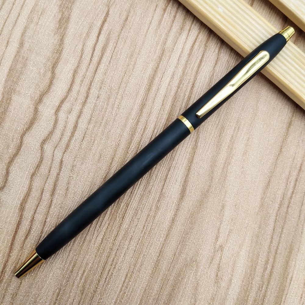 Stainless Steel Fine Rod Rotating Metal Ballpoint Pen Biro Ball Blue ...