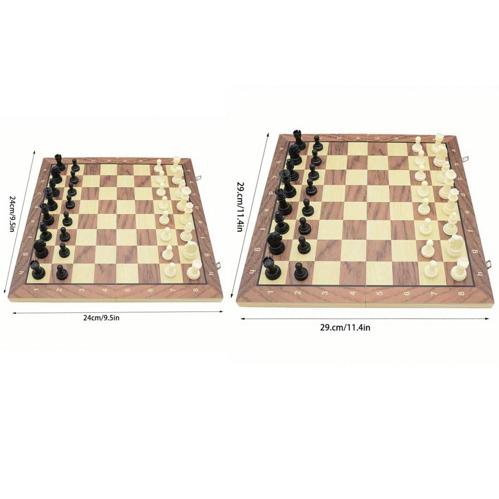 King Chessboard Solid Wooden International Chess Foldable Magnetic ...